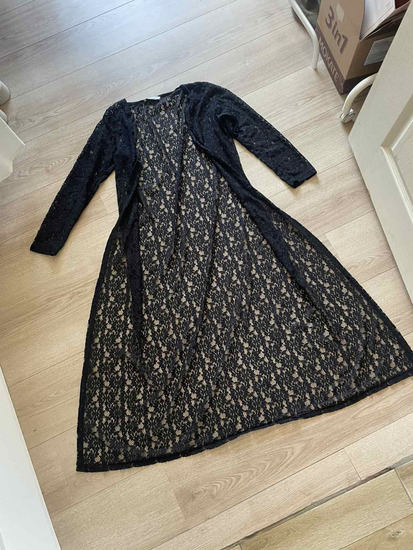 Goth maksi crni čipkani kardigan