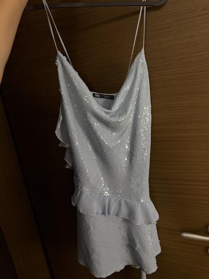 Zara sequin haljina baby blue