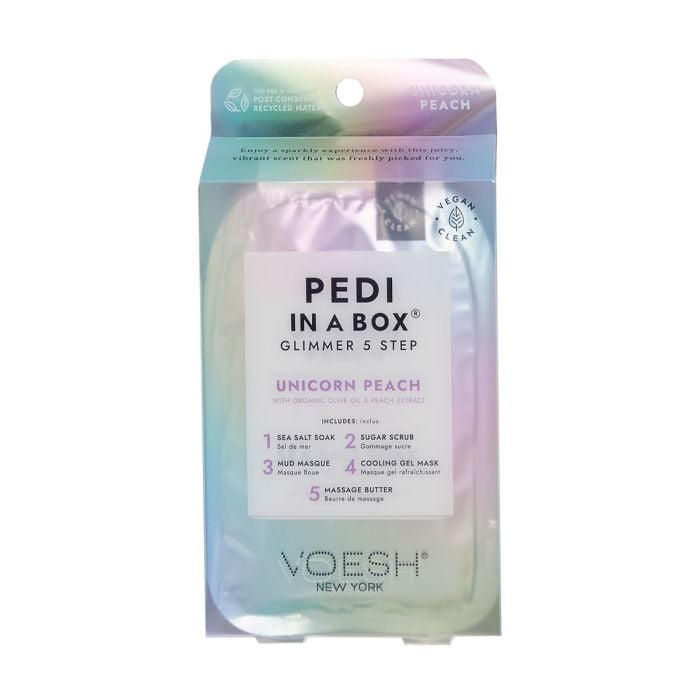 Voesh Unicorn Peach pedikir u 5 koraka sa sjajem (35g,20g,20g,20g,15g)