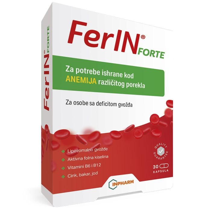 FerIN forte, za anemiju, 30 kapsula