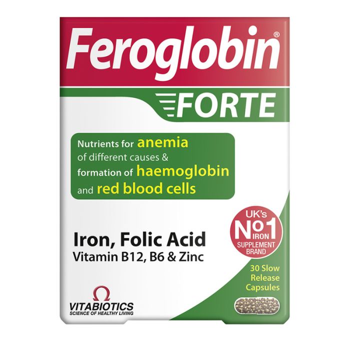 Vitabiotics Feroglobin forte, 30 kapsula