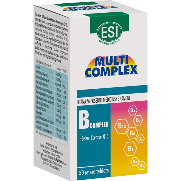 Esi Vitamin B complex+Se+Q10 -50 retard tableta
