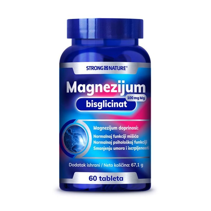Strong Nature Magnezijum bisglicinat (100 mg Mg), 60 tableta
