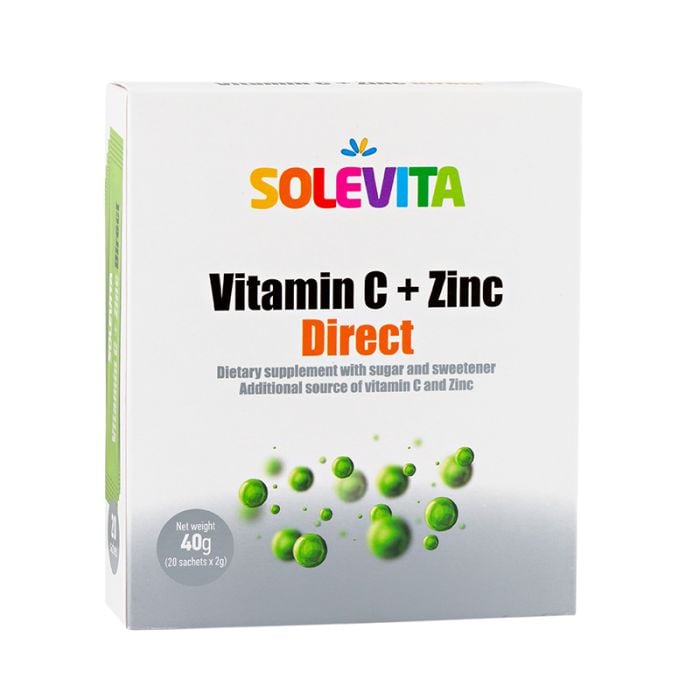 Solevita Vitamin C+Zinc Direct bez šećera, 20 kesica