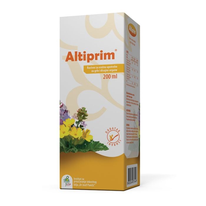 Altiprim® - rastvor za oralnu upotrebu za odrasle za grlo i disajne organe 200ml