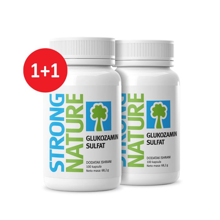 Strong Nature Paket Glukozamin sulfat, 500 mg, 100 kapsula, 1+1