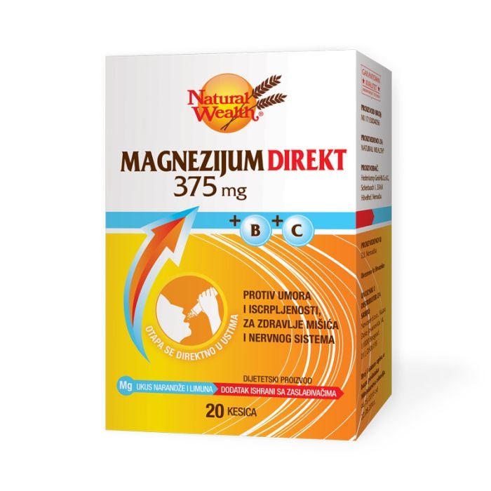 Natural Wealth Magnezijum direkt 375 mg + vitamin C + B complex direkt 20 kesica