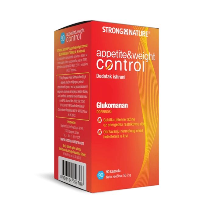 Strong Nature Appetite & weight control, Glukomanan formula, 625 mg, 90 kapsula