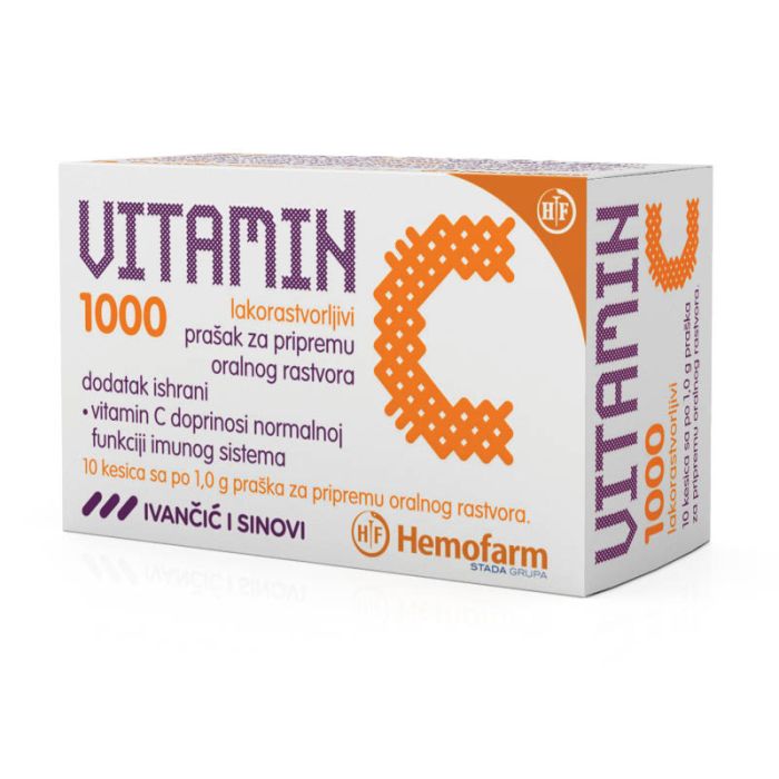 Hemofarm lakorastvorljivi vitamin C 1000 10 kesica