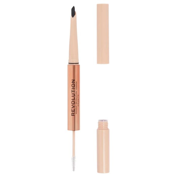 Makeup Revolution fluffy brow duo olovka i gel za obrve 2 u 1 granite 0.12g+1ml