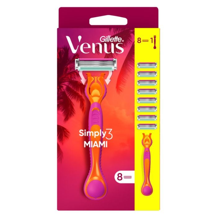 Gillette Venus Simply3 Miami, ženski brijač sa 8 dopuna