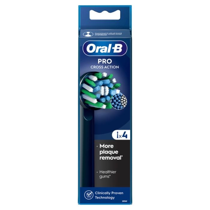 Oral-B Pro Cross Action, nastavak za električnu četkicu za zube, 4 komada, crna