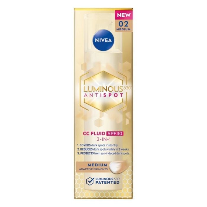 Nivea Luminous cc fluid spf 30 3-u-1 srednja, 40ml