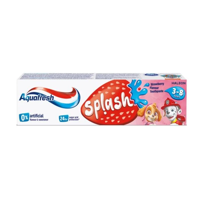 Aquafresh Kids splash jagoda menta 3-8, 50ml