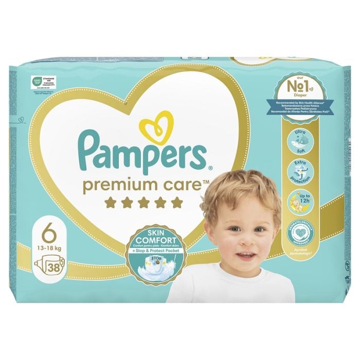 Pampers Premium Care pelene, veličina 6, 38 komada, 13 kg+