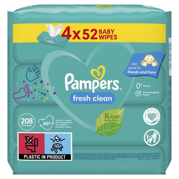Pampers Baby vlažne maramice Fresh 4x52 kom