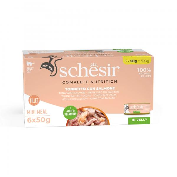 Schesir Complete Nutrition Multipack Tuna i Losos u želeu 6x50g
