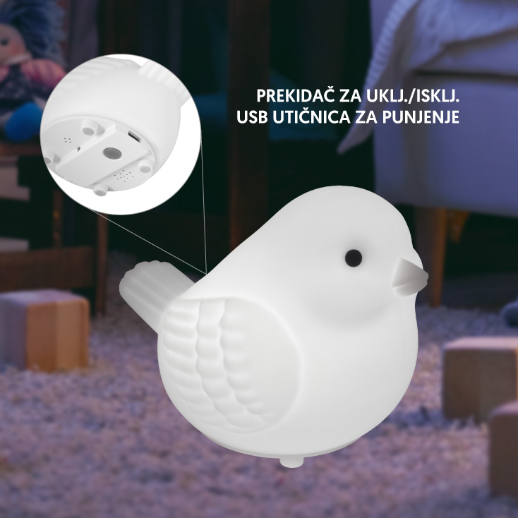 Višebojno noćno svetlo "ptica"