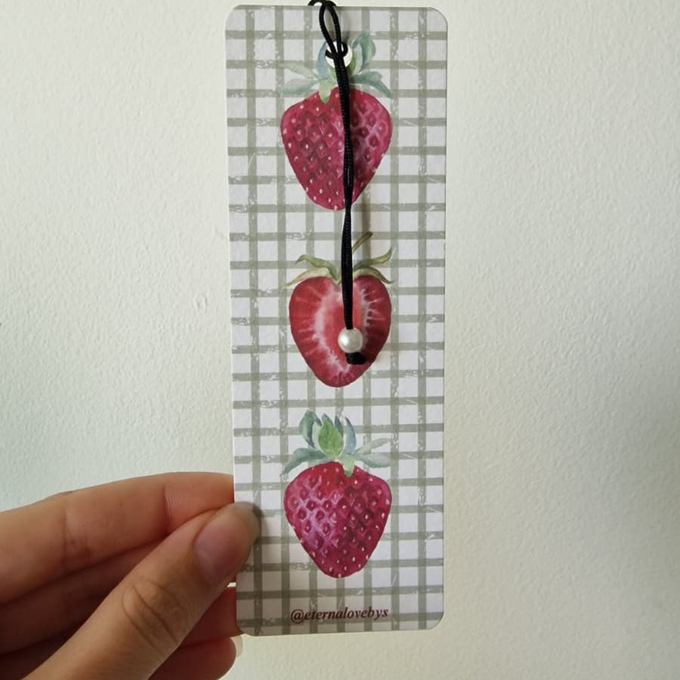 Bookmark "Strawberry Love" – jagode i perlica