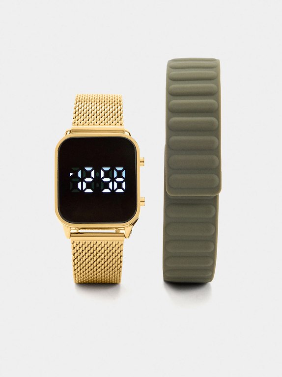 DIGITAL WATCH WITH INTERCHANGEABLE STRAPS