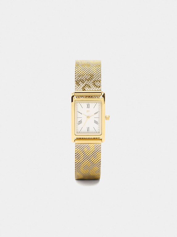 ANIMAL PRINTED MESH STRAP WATCH