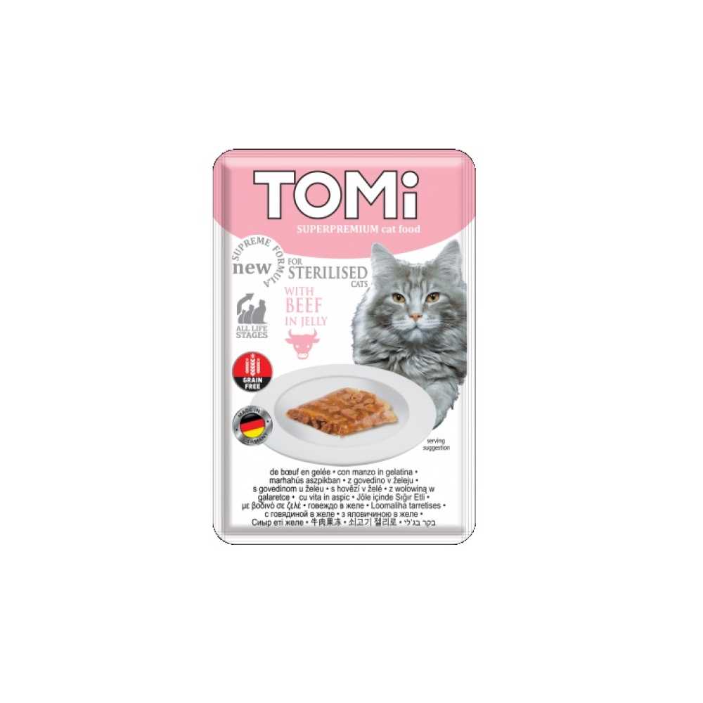 TOMI Cat Sterilised sos za mačke - Govedina 22x85g