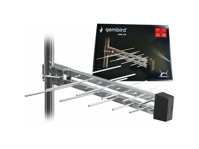 GMB-20E sa kutijom **Gembird Antena Loga UHF sa RF-Konektorom, 20elemenata, duzina 39cm, 6dB alu 585