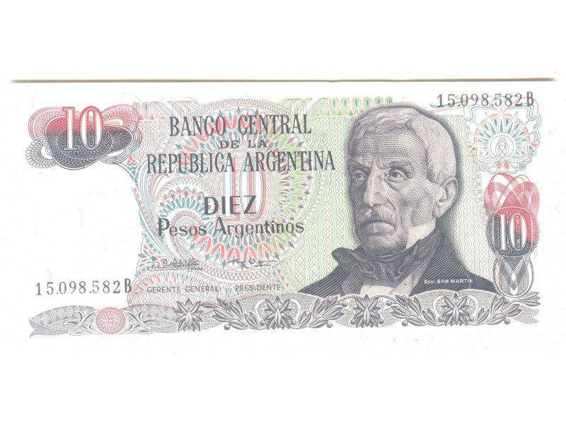 ARGENTINA 10 Pesos 1984 UNC