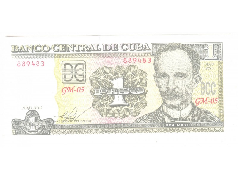 Kuba 1 peso Unc 2016