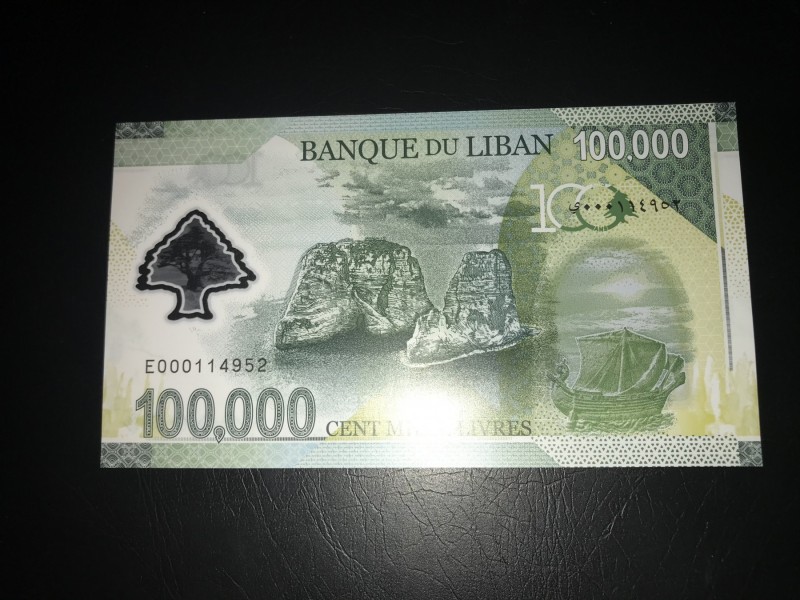 LIBAN 100 000 LIVRES. UNC.POLYMER.