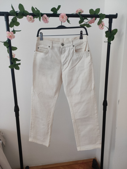 ZARA 100% pamuk krem farmerke S/M