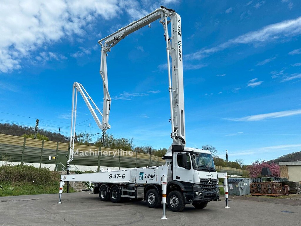 Nova Euromix MTP SWAN TSP 47-5 160RZ na šasiji Mercedes-Benz Arocs 5 4542 pumpa za beton