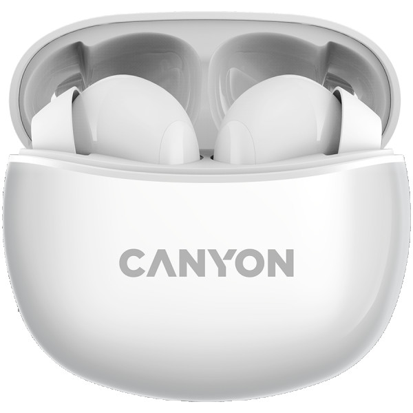 Canyon TWS-5 Bluetooth headset, with microphone, BT V5.3 JL 6983D4, Frequence Response:20Hz-20kHz, battery EarBud 40mAh*2+Charging Case 500mAh, type-C cable length 0.24m, size: 58.5*52.91*25.5mm, ...