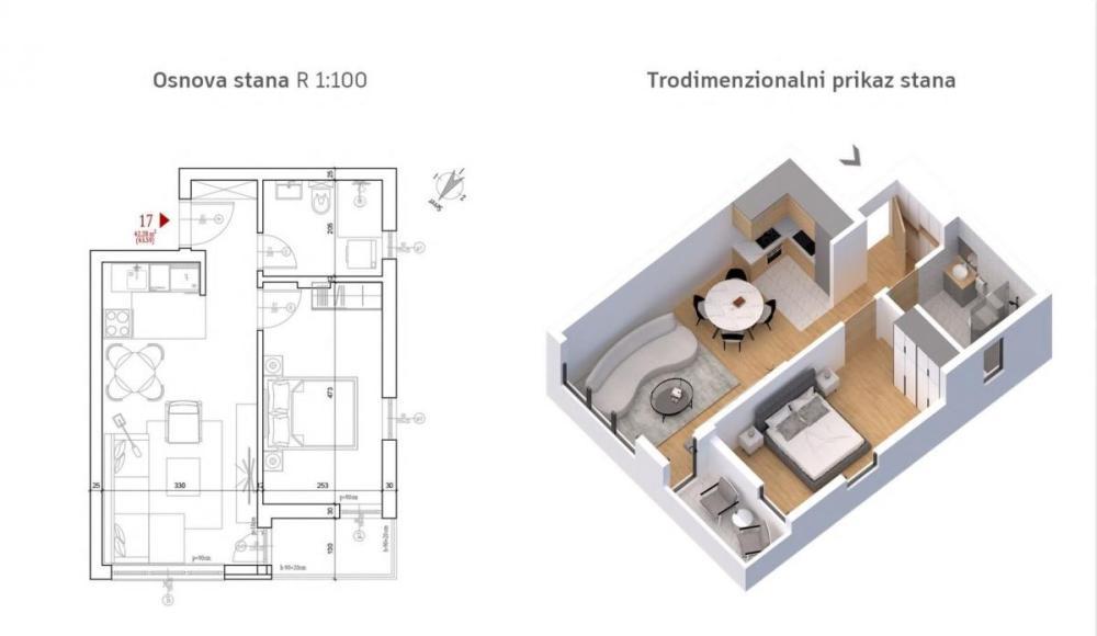 Račkog, Dvosoban stan na prodaju, 42m2, 102.340€