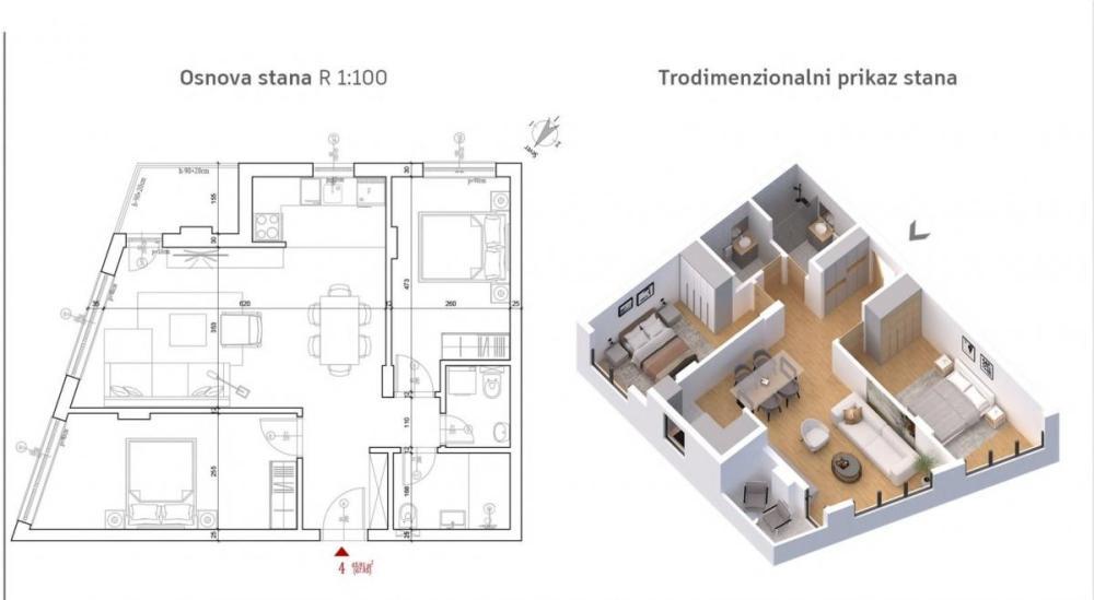 Račkog, Trosoban stan na prodaju, 66m2, 156.350€