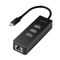 Logilink USB 3.2 Gen 1 Hub, 3-port, USB-C - Gigabit Ethernet