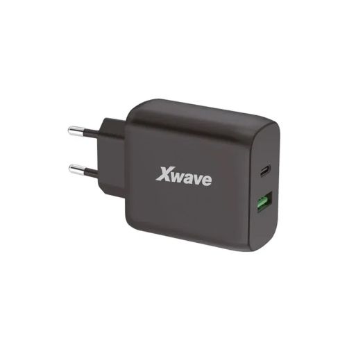 Xwave GaN45-AC GaN ultra-brzi punjac 45W USB-A + USB-C, za mobilne, tablete, Crni