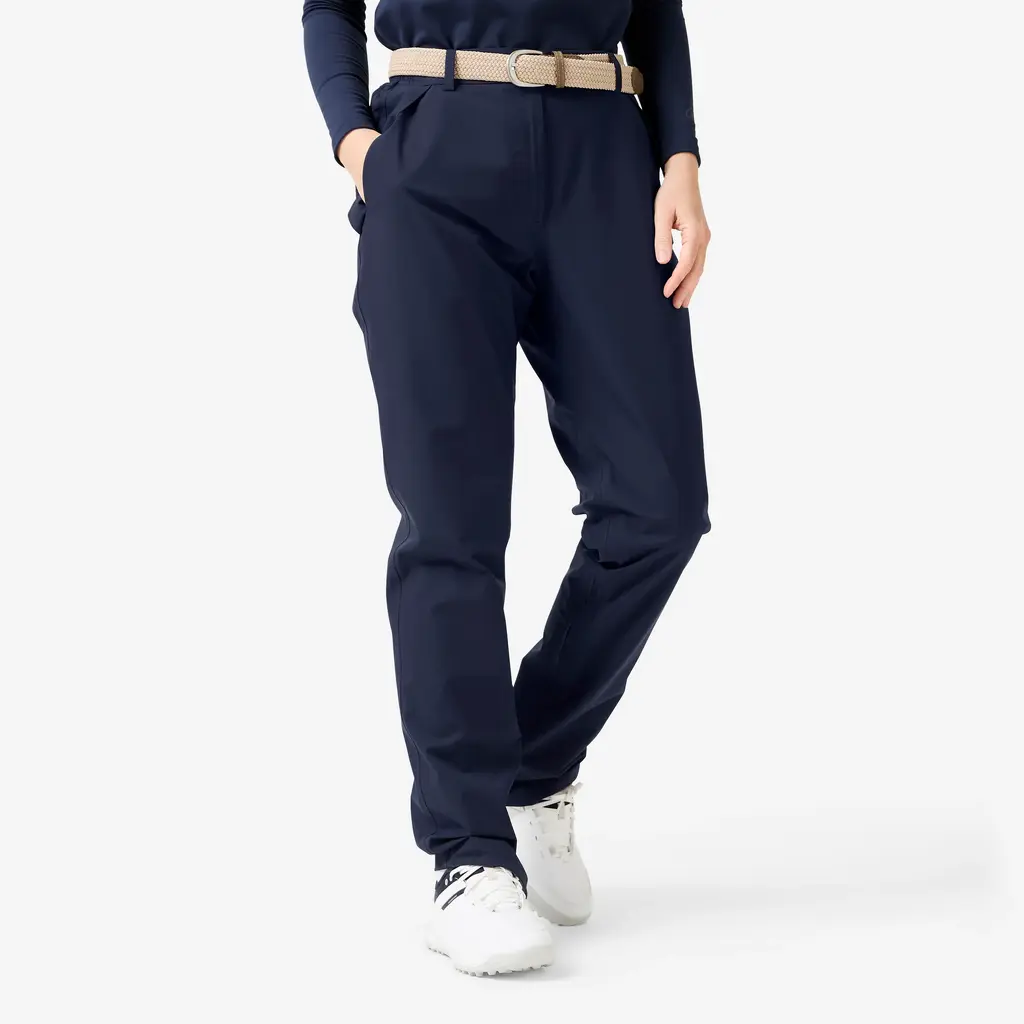 Pantalone za golf RW500 vodootporne ženske - teget