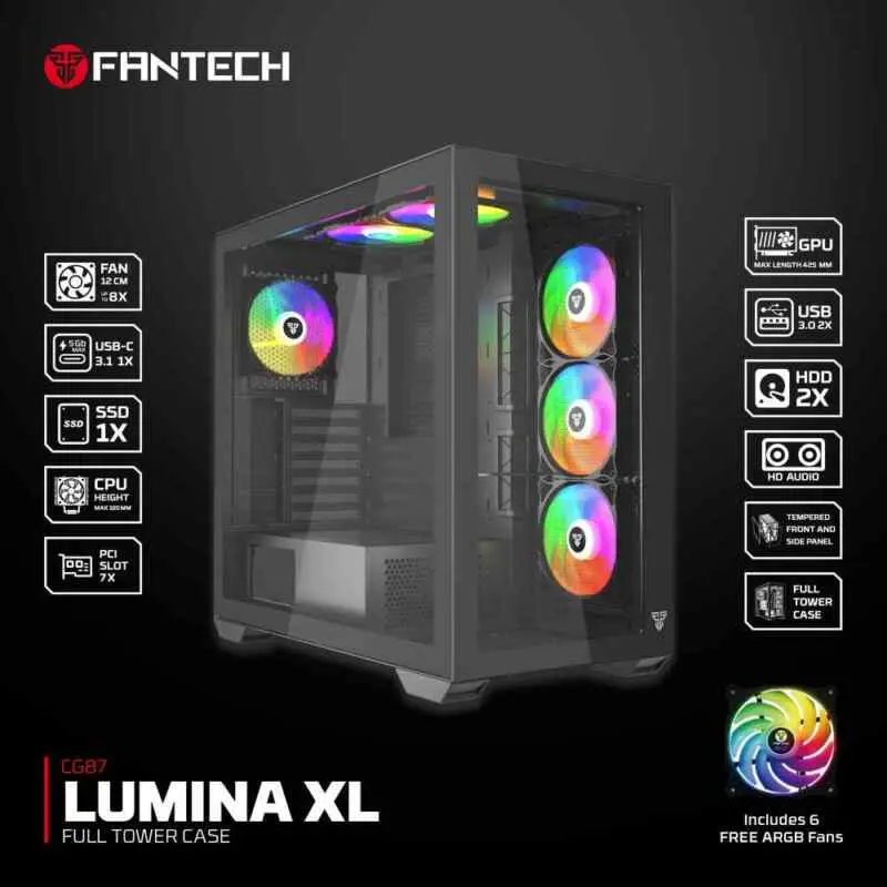 Kuciste Gaming Fantech CG87 Lumina XL crno