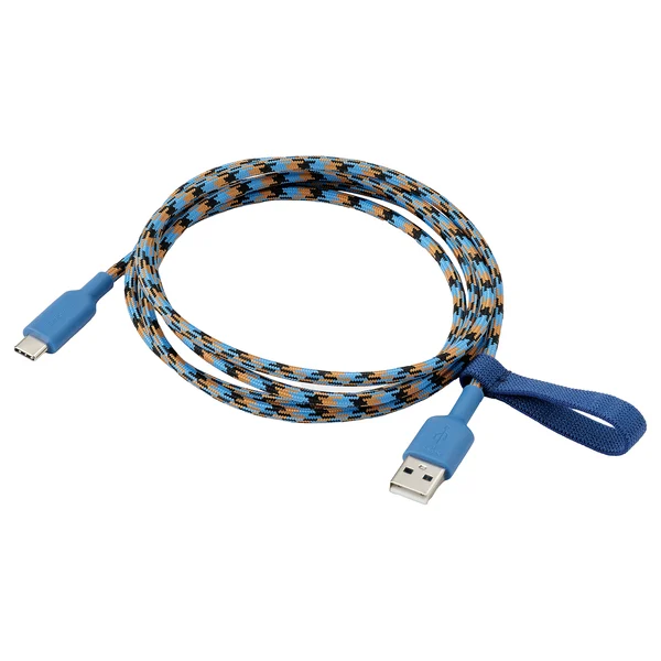 Kabl USB-A - kabl USB-C, plava/narandžasta, 1.5 m