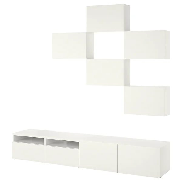 TV komb. za odlaganje, bela/Lappviken, 240x42x230 cm