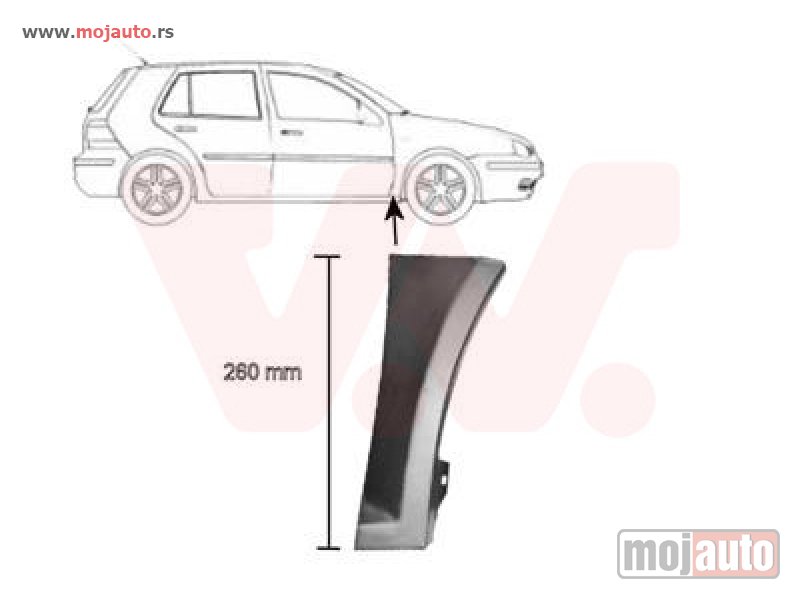 VW Golf IV Prednji Blatobran Zadnji Deo Desno 98-04,NOVO