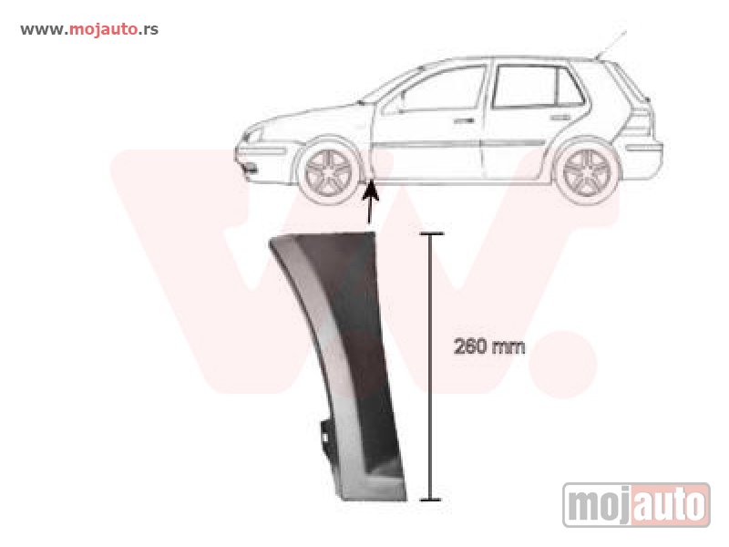 VW Golf IV Prednji Blatobran Zadnji Deo Levo 98-04,NOVO