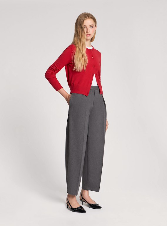 Pantalone balon u jednobojnoj varijanti Srednje siva melanž