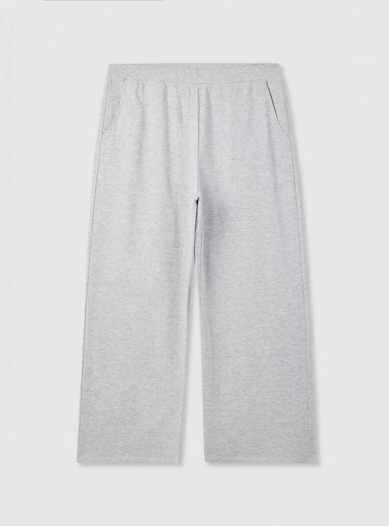 Široke sportske pantalone Svetlosiva melanž