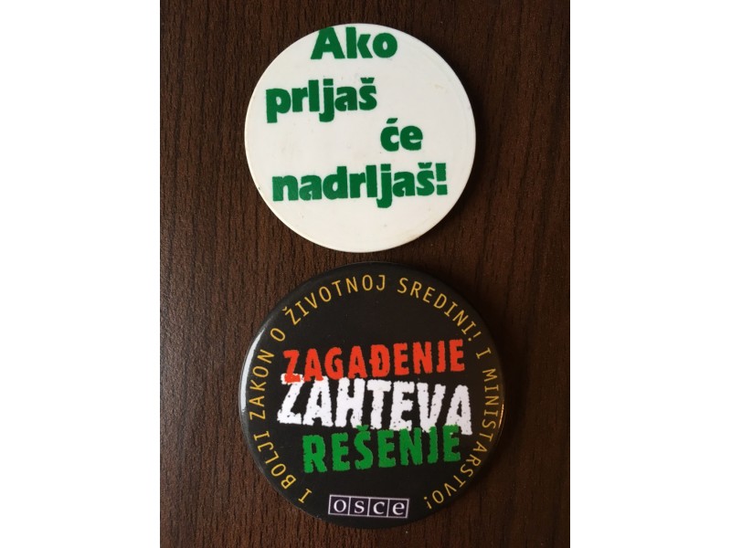 Ekološki bedževi, 2 komada