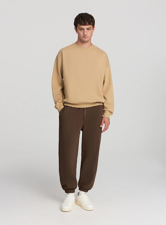 Jogger pantalone sa vezicom Braon