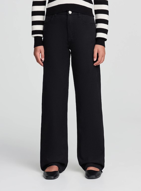 Pantalone širokih nogavica Crna