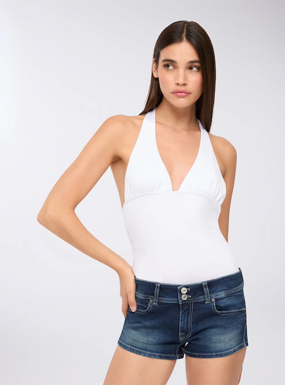 Body sa halterneck izrezom Optička bela