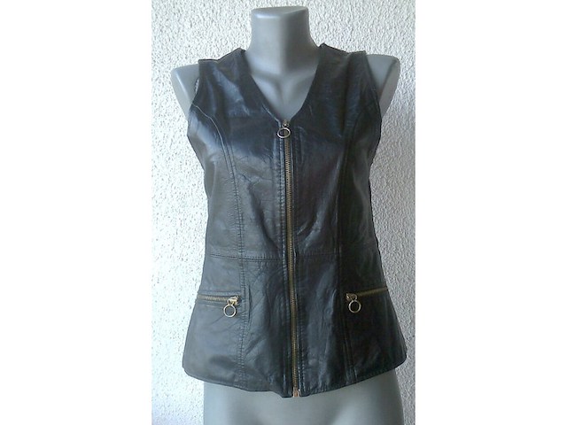 crni kožni prsluk br S LONZA HQ FASHION